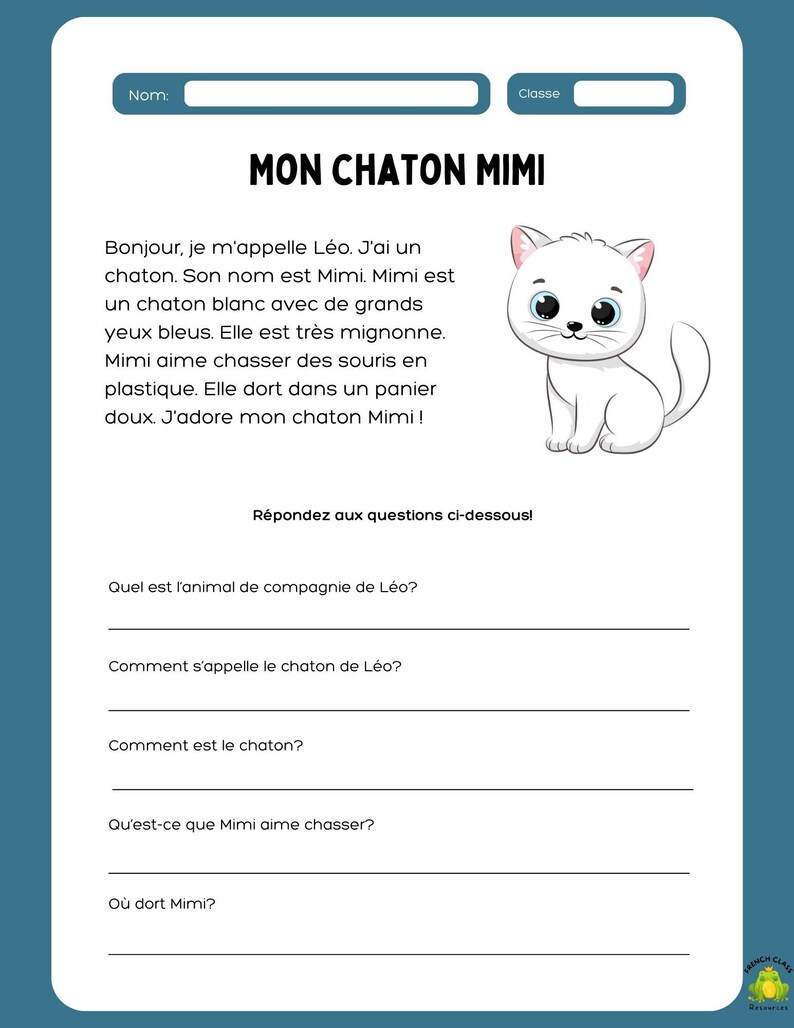 BUNDLE Basic French Reading Comprehensions (french Learning, Classroom ...