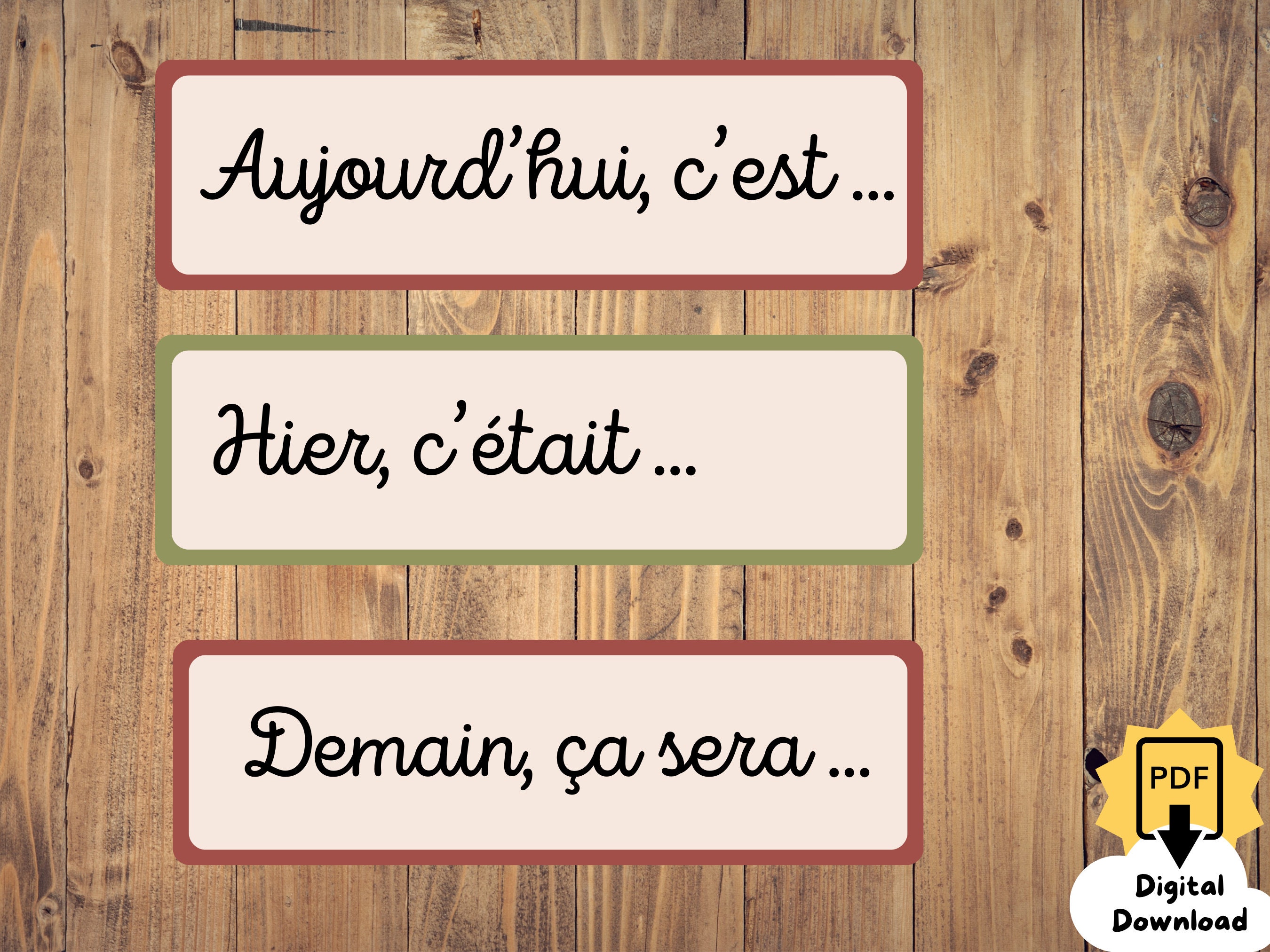 French Calendar Set (classroom Decor, French Days of the Week, French ...