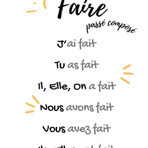 French Classroom Poster - Le Verbe FAIRE (classroom Decor, Language ...