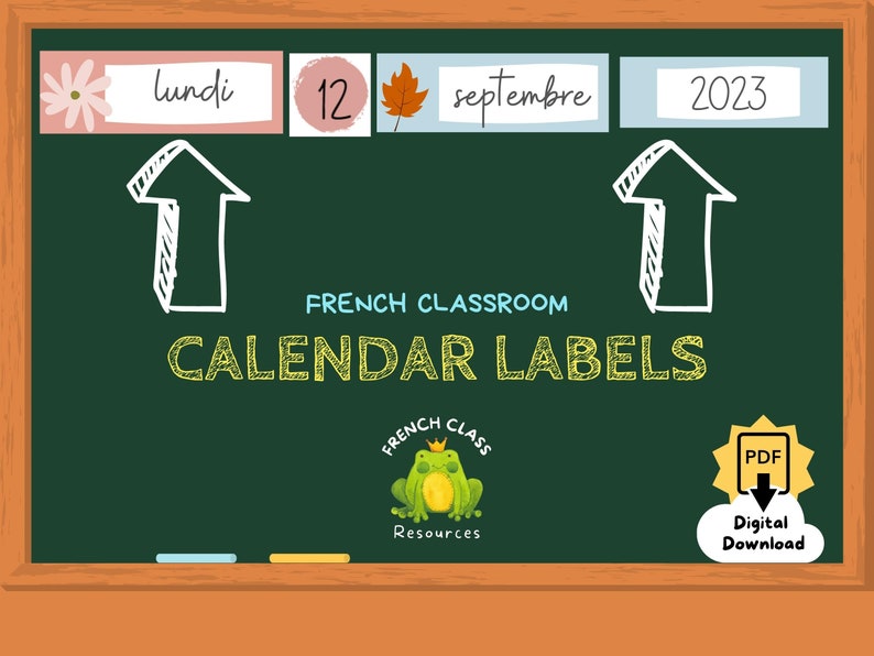 French Flip Calendar - Classroom Decor, French Days of the Week, French ...