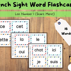 French Sight Word Flashcards BUNDLE 1-5 Basic French - Etsy