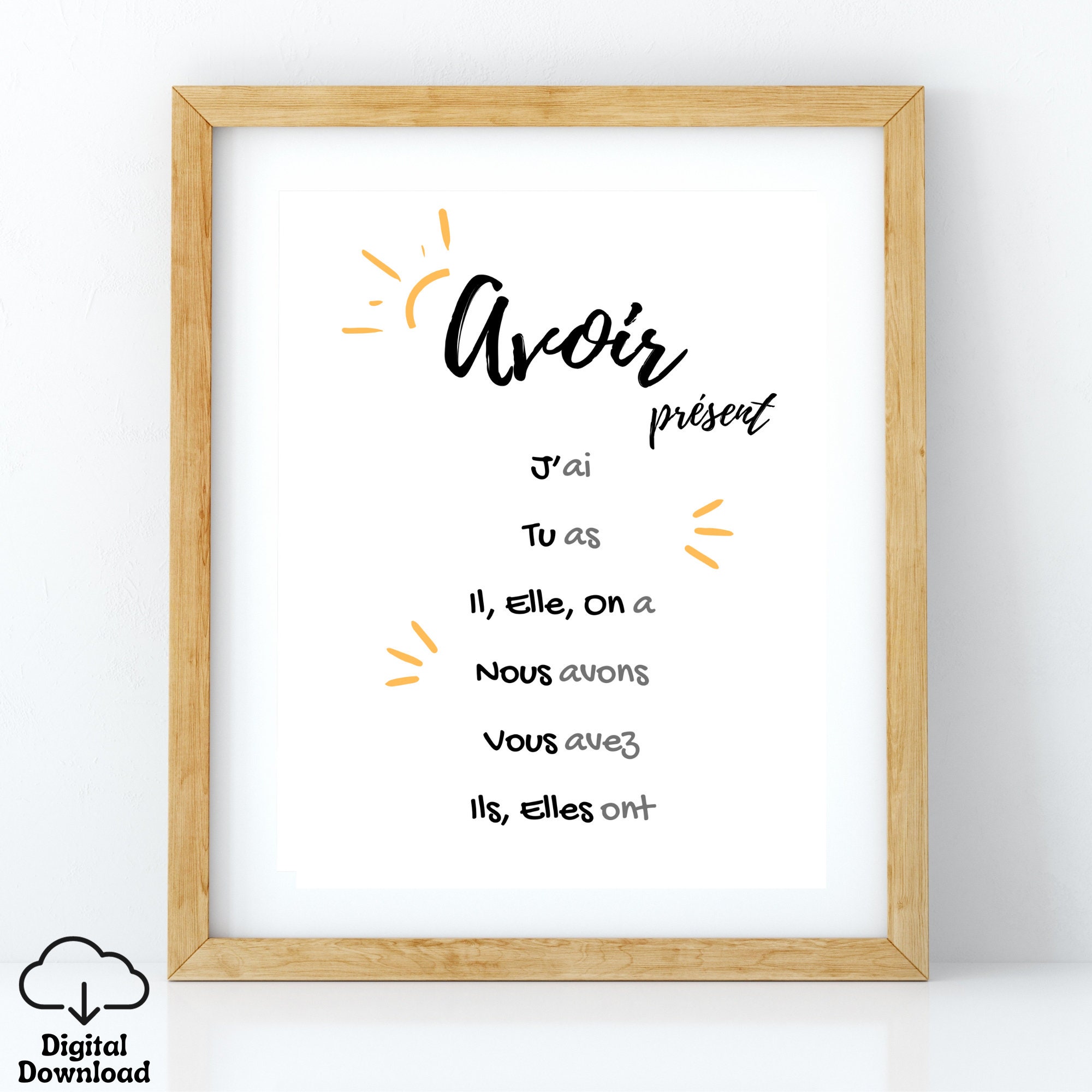 French Classroom Posters - Les Verbes Aimer, Aller, Avoir, Être Et ...