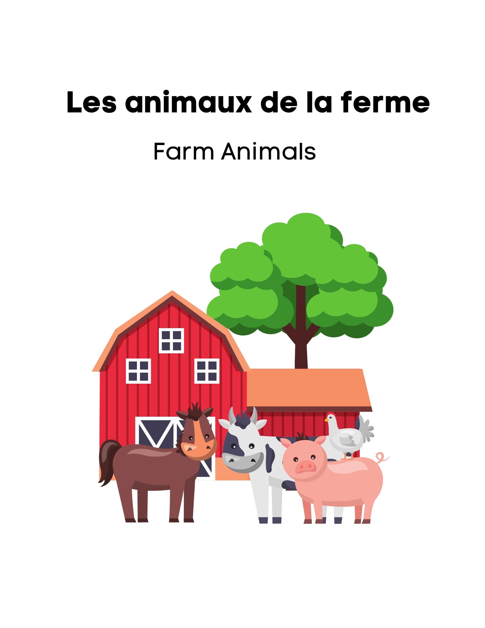 Les Animaux De La Ferme (basic French Language Book, FSL Classroom ...