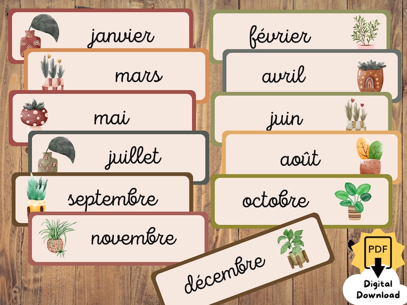 French Calendar Set (classroom Decor, French Days of the Week, French ...