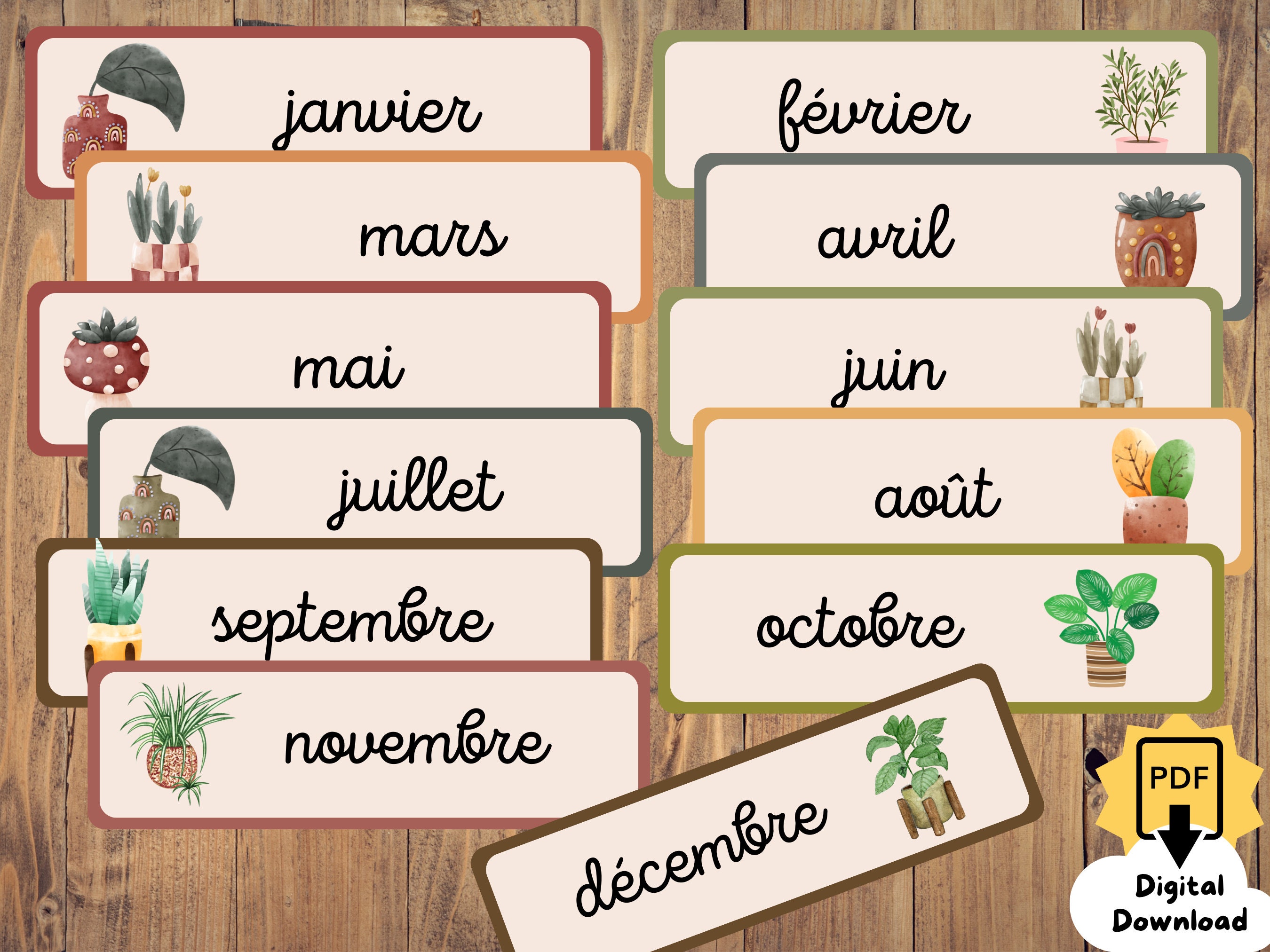 French Calendar Set (classroom Decor, French Days of the Week, French ...