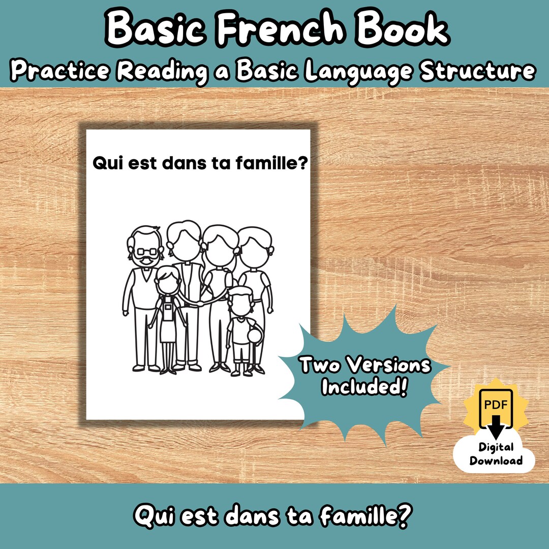 Qui Est Dans Ta Famille? (basic French Language Structure Book, FSL ...
