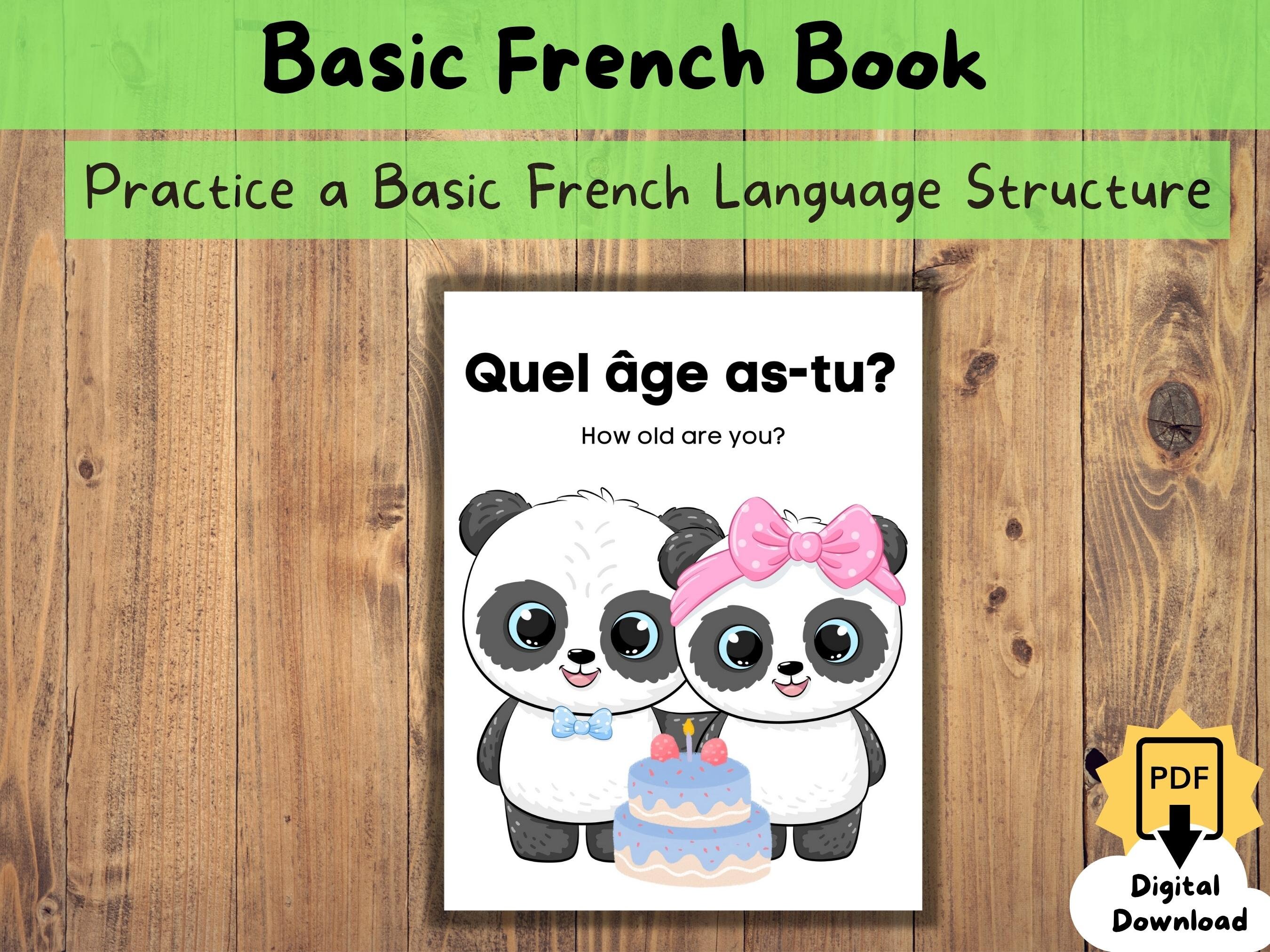 Quel âge As-tu basic French Language Structure Book, FSL Classroom ...