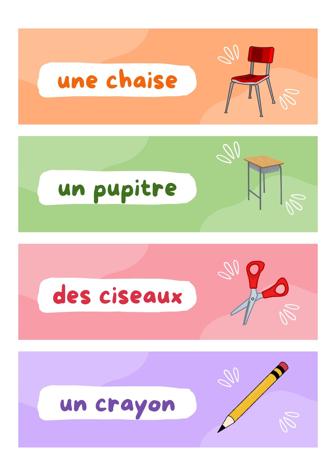 French Classroom Labels (vocabulary, FSL Instruction, Editable Labels ...
