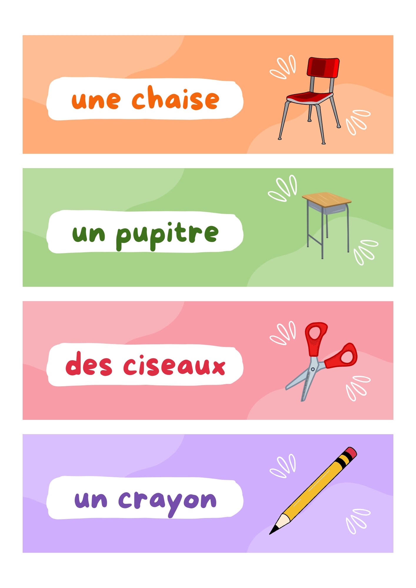 French Classroom Labels (vocabulary, FSL Instruction, Editable Labels ...