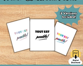 FRENCH CLASSROOM POSTERS | Growth Mindset and Motivational Posters for ...