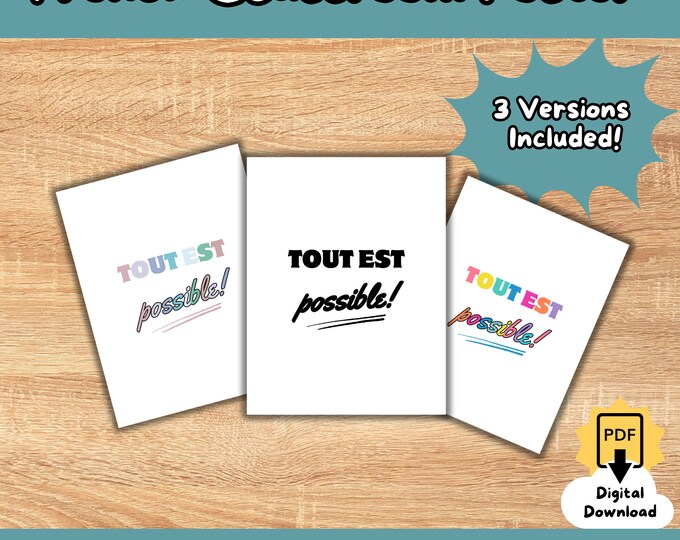 FRENCH CLASSROOM POSTERS | Growth Mindset and Motivational Posters for ...