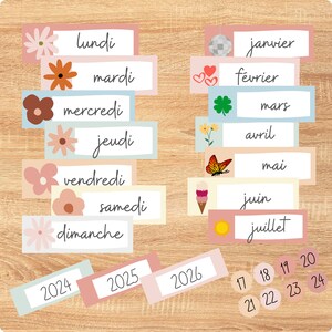 French Flip Calendar - Classroom Decor, French Days of the Week, French ...