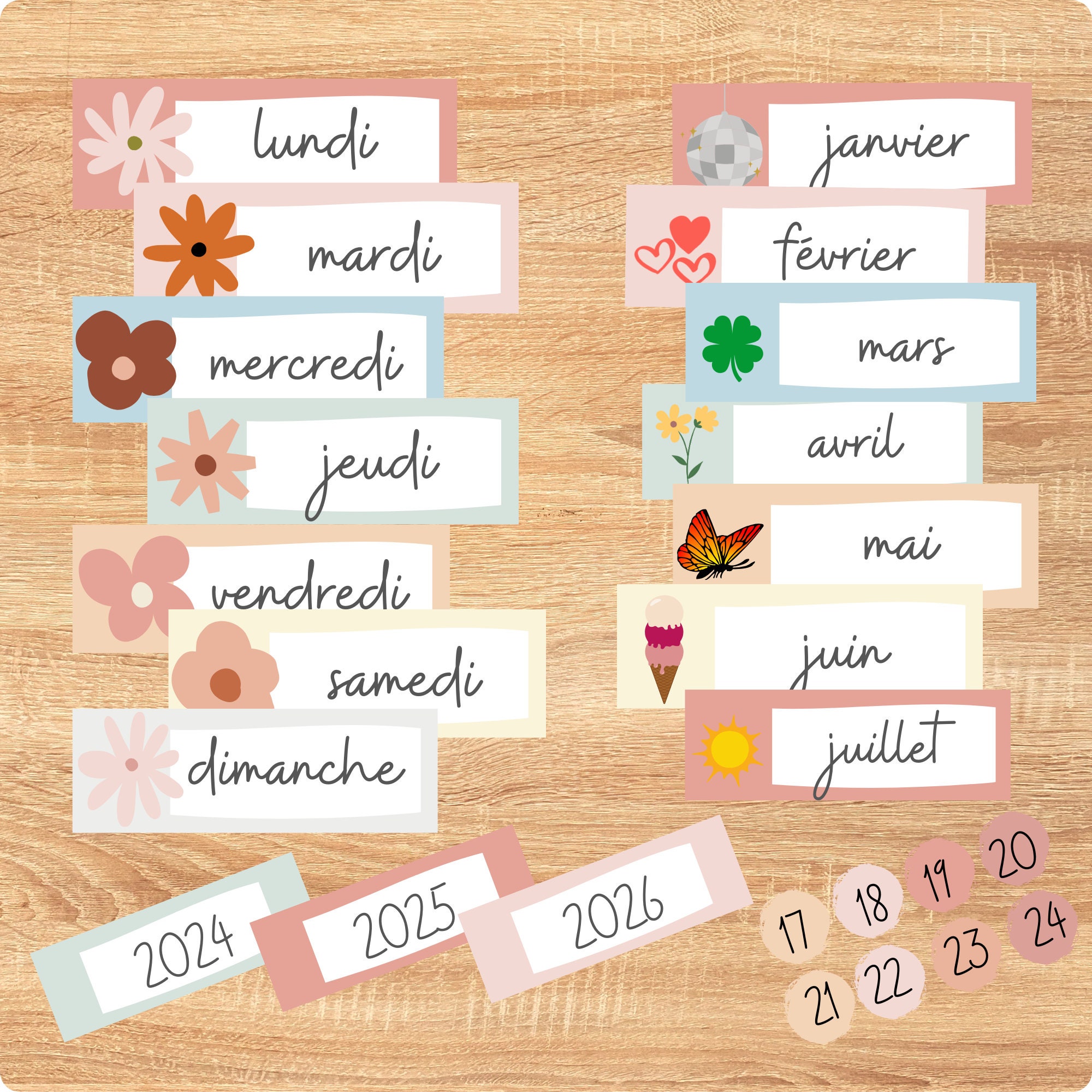 French Flip Calendar - Classroom Decor, French Days of the Week, French ...