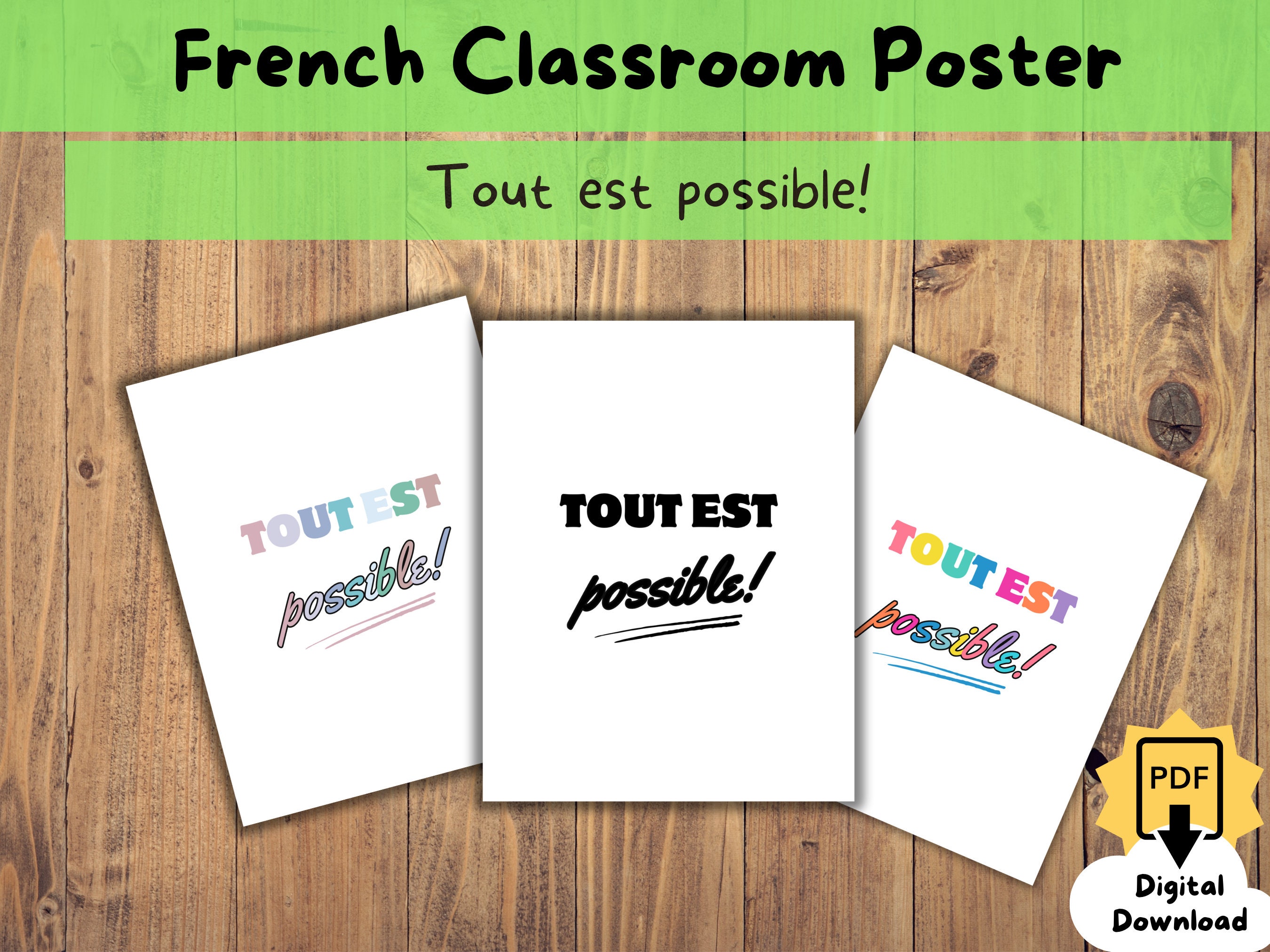 French Classroom Poster - Tout Est Possible! (classroom Decor ...
