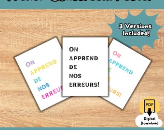 FRENCH CLASSROOM POSTERS | Growth Mindset and Motivational Posters for ...