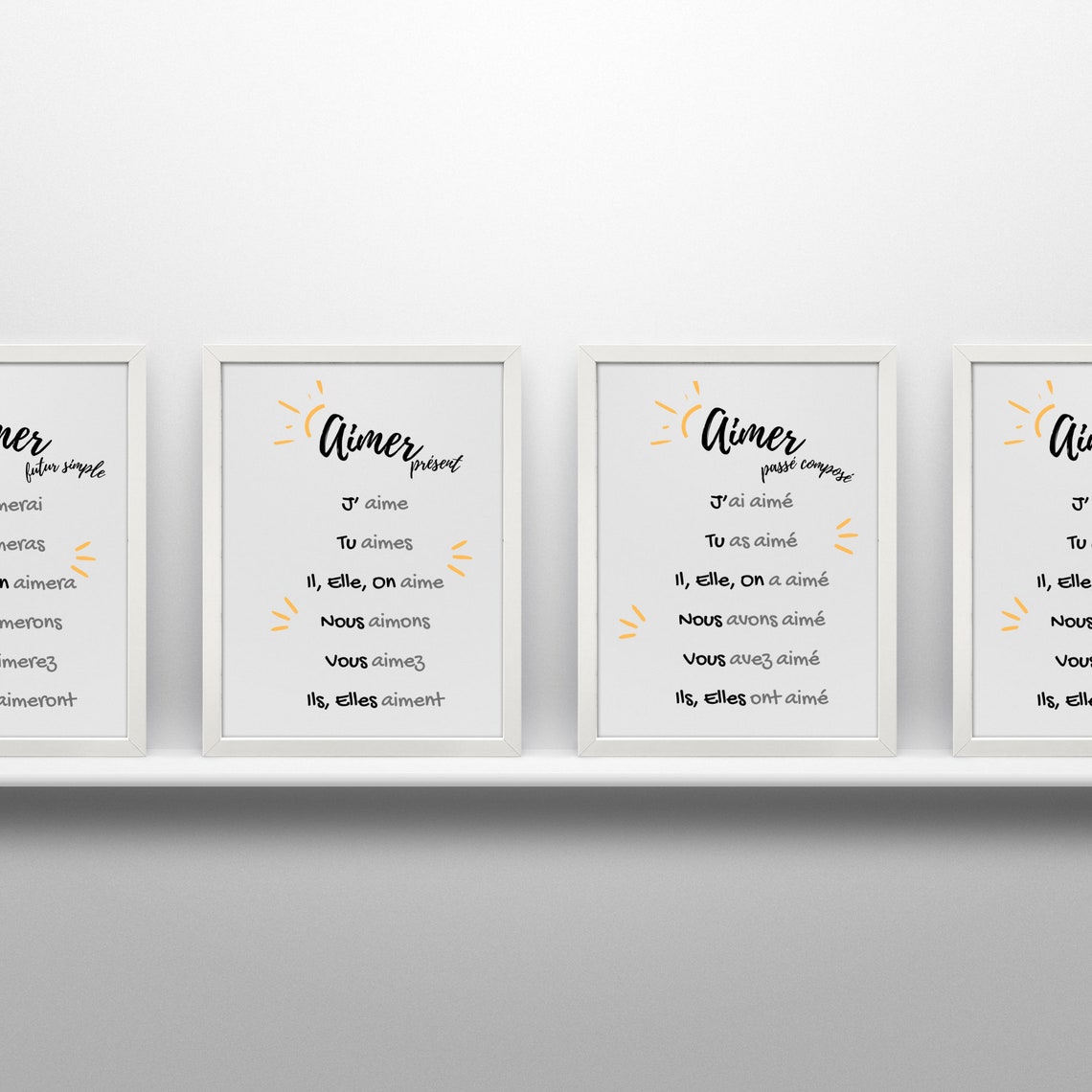 French Classroom Poster - Le Verbe AIMER (classroom Decor, Language ...
