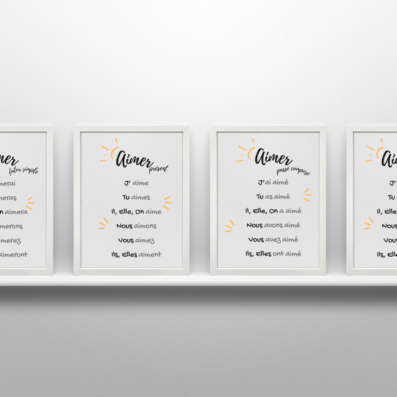 French Classroom Poster Le Verbe AIMER classroom Decor, Language ...