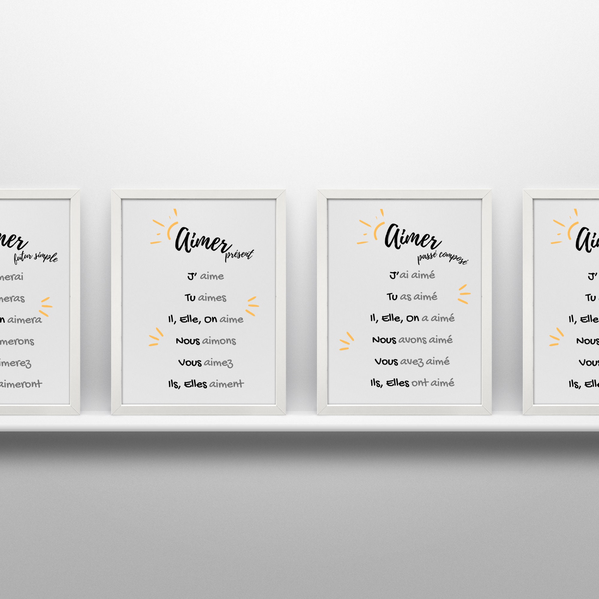 French Classroom Poster - Le Verbe AIMER (classroom Decor, Language ...