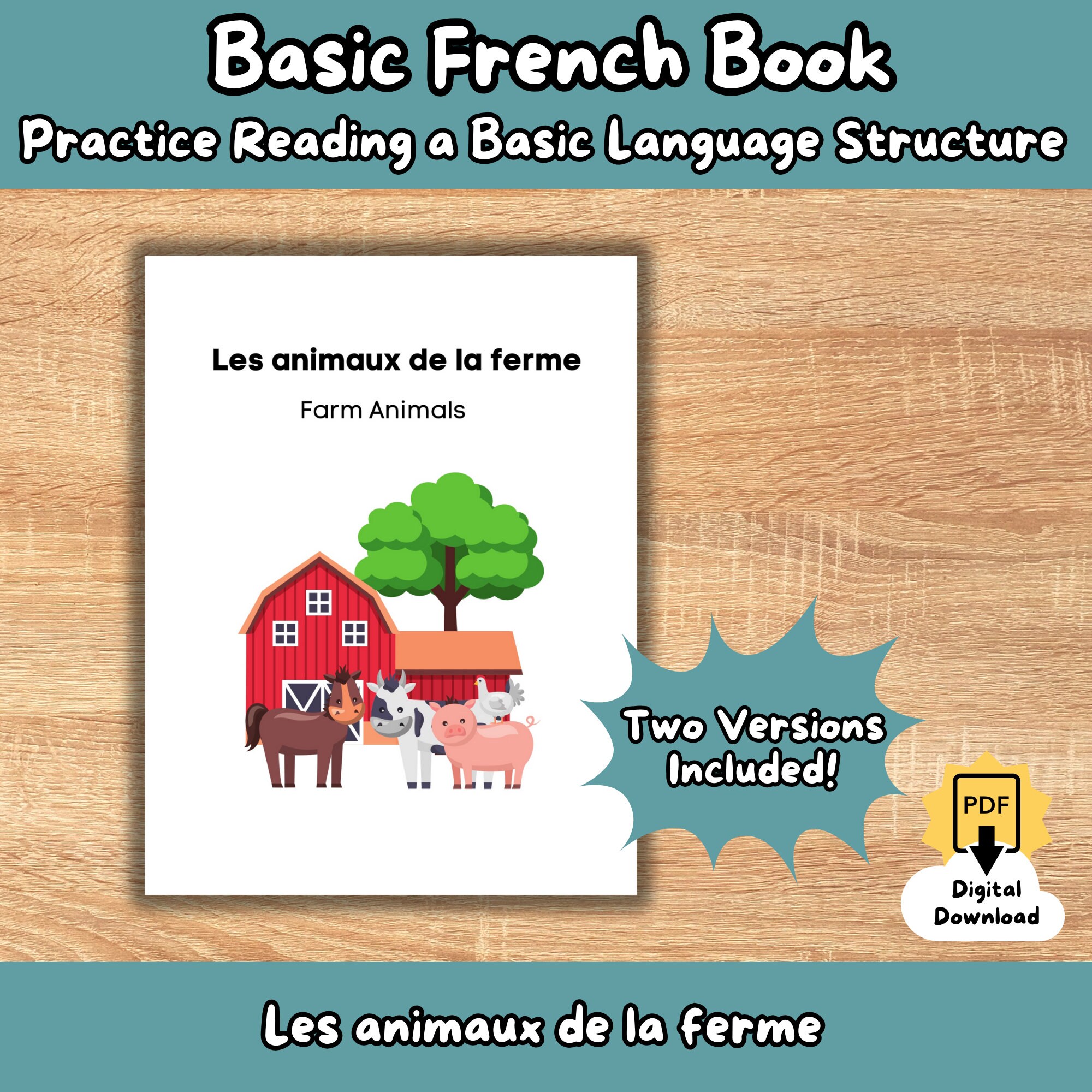 Les Animaux De La Ferme (basic French Language Book, FSL Classroom ...
