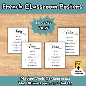 French Classroom Poster - Le Verbe FAIRE (classroom Decor, Language ...