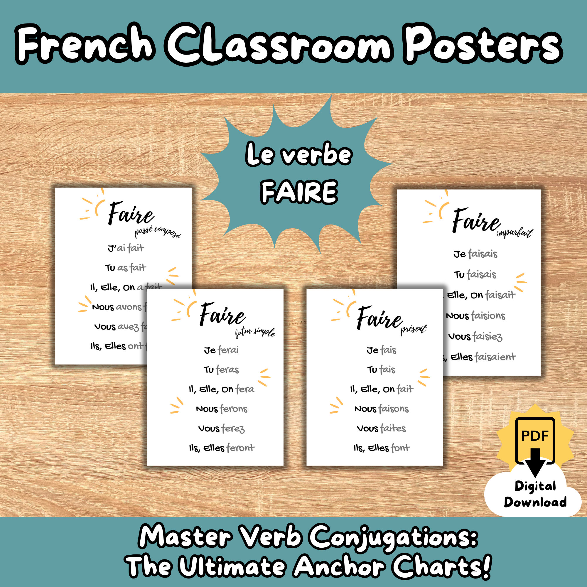 French Classroom Poster - Le Verbe FAIRE (classroom Decor, Language ...