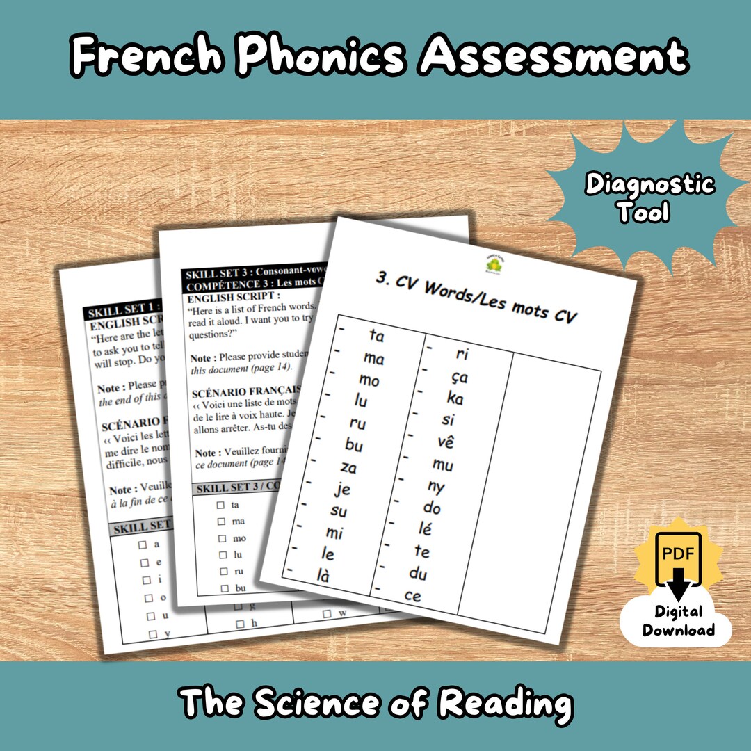 French Phonics Assessment (science of Reading, French Decoding, French ...