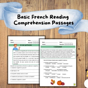 Basic French Reading Comprehension (french Learning, Classroom ...