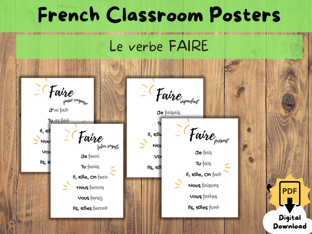 French Classroom Poster Le Verbe FAIRE classroom Decor, Language ...