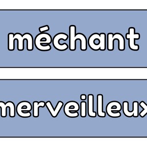 French Adjectives for Classroom Word Walls (french Vocabulary ...