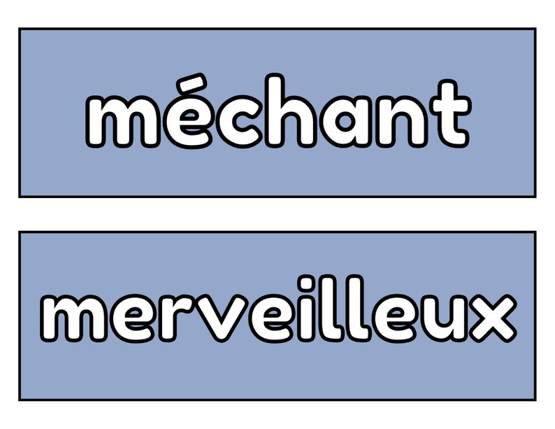 French Adjectives for Classroom Word Walls french Vocabulary, Classroom ...