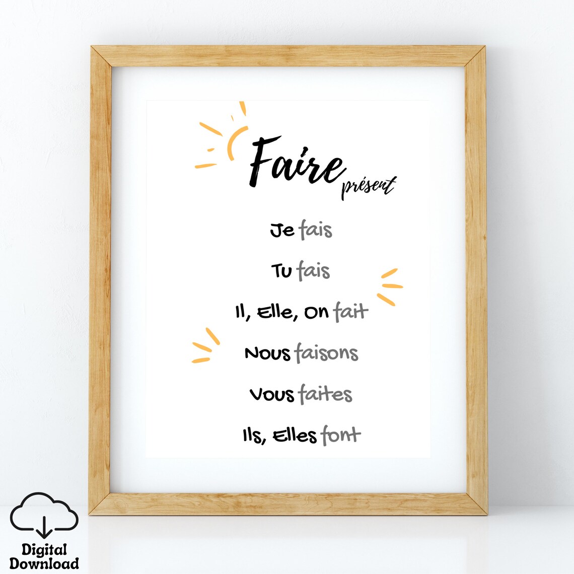 French Classroom Poster - Le Verbe FAIRE (classroom Decor, Language ...