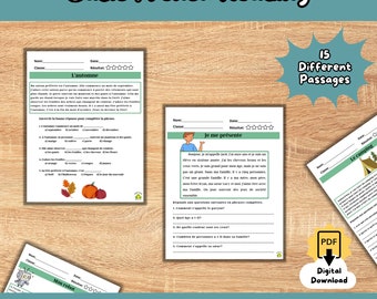 Basic French Reading Comprehension #2 (french Learning, Classroom ...