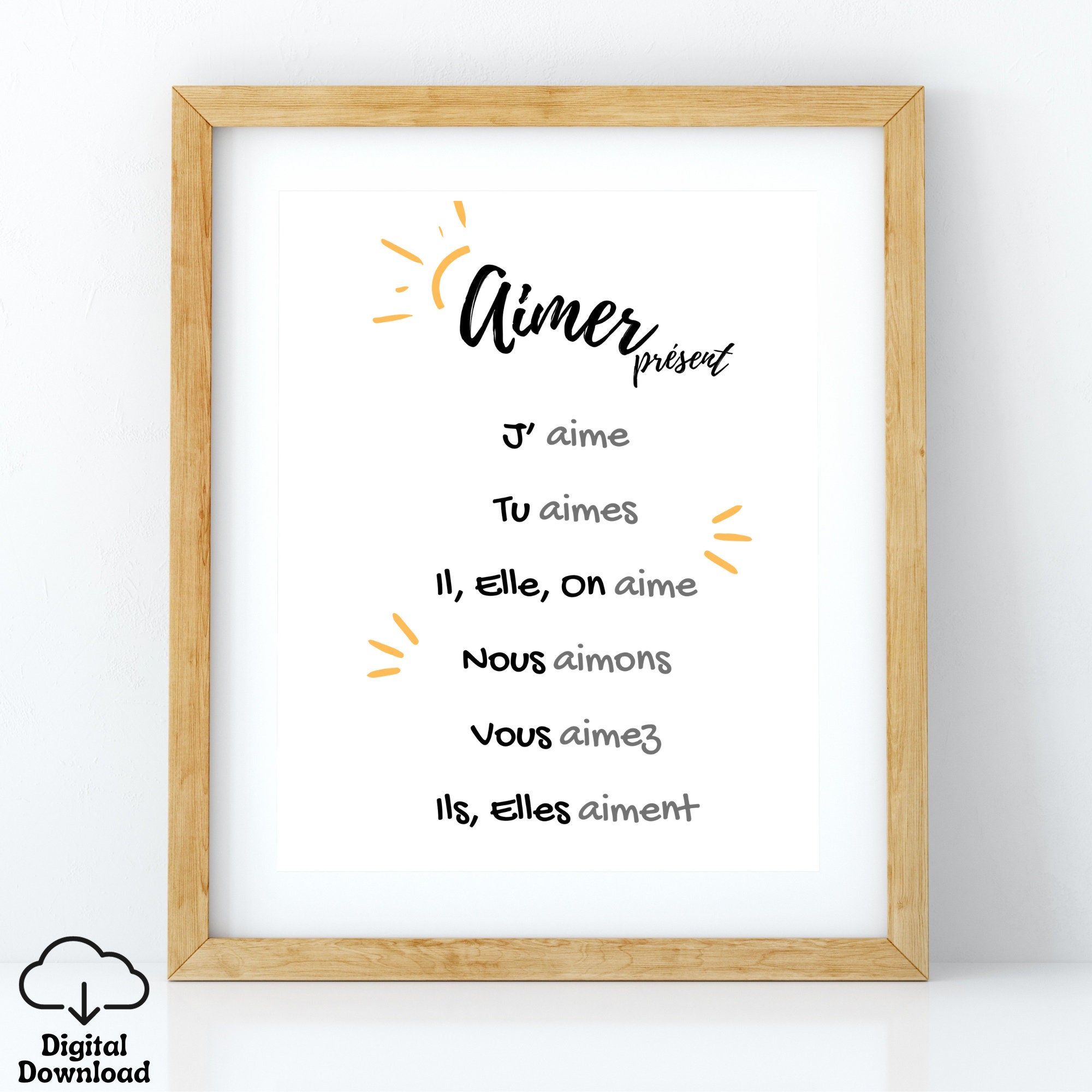 French Classroom Posters - Les Verbes Aimer, Aller, Avoir, Être Et ...
