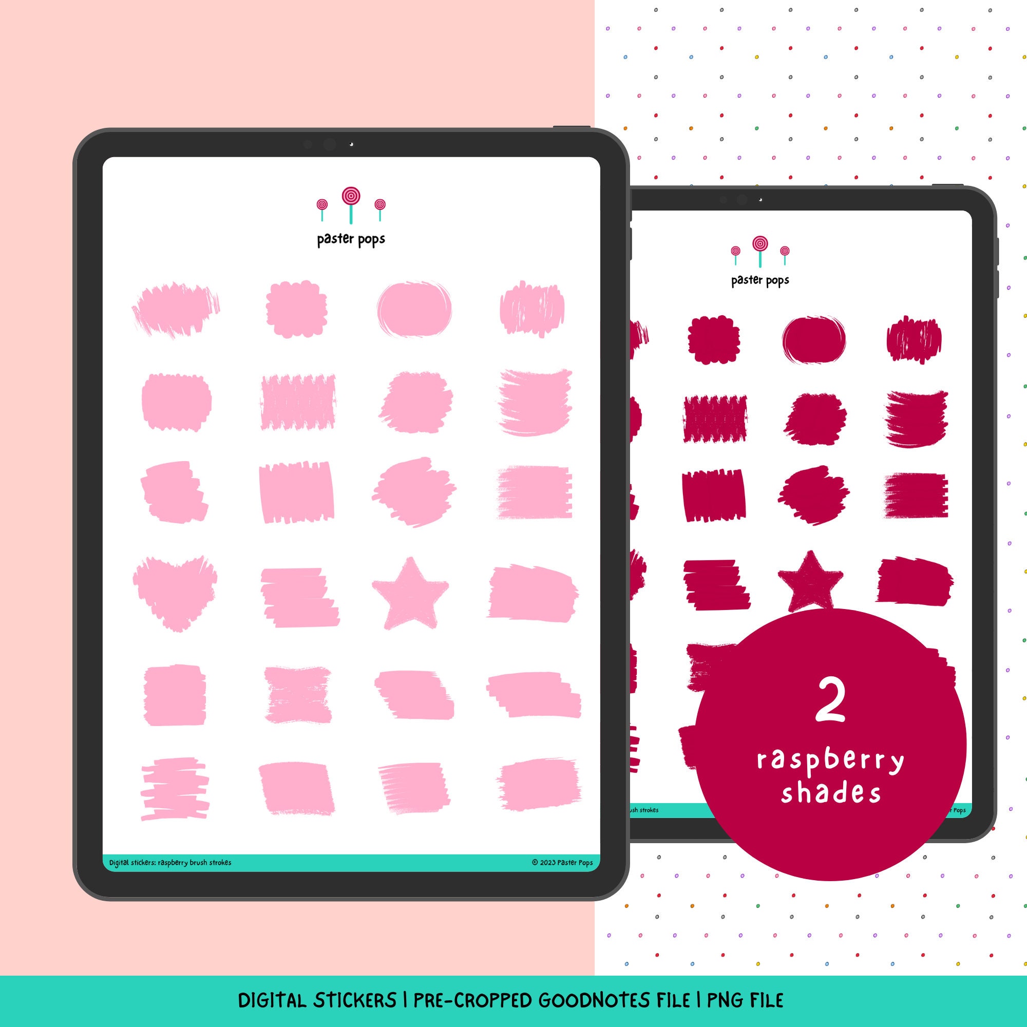 Pink Paint Brush Stroke Digital Stickers, 24 Unique Paint Brush Stroke ...