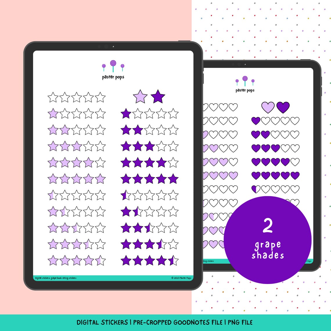 Purple Star Ratings Digital Stickers, Star Ratings and Heart Ratings in ...