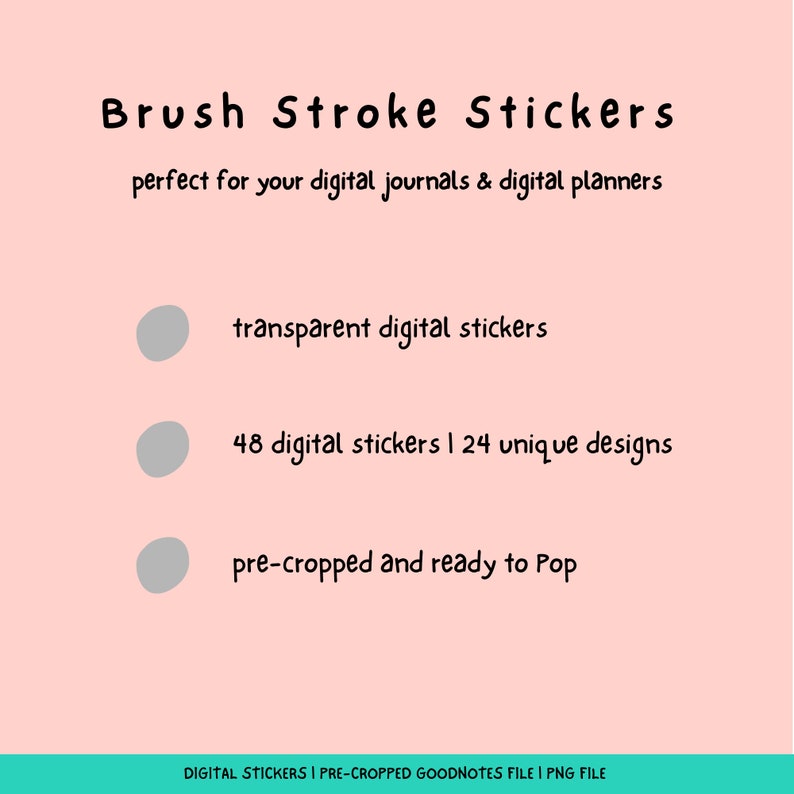 Black Paint Brush Stroke Digital Stickers 24 Unique Paint - Etsy