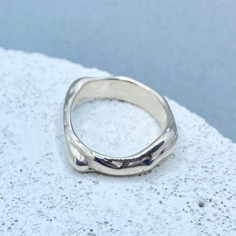 Rustic Silver Ring - Etsy