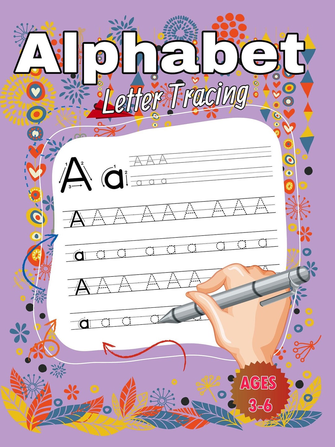 Lettre de l'alphabet imprimable Trace et couleur 3 à 6 - Etsy France