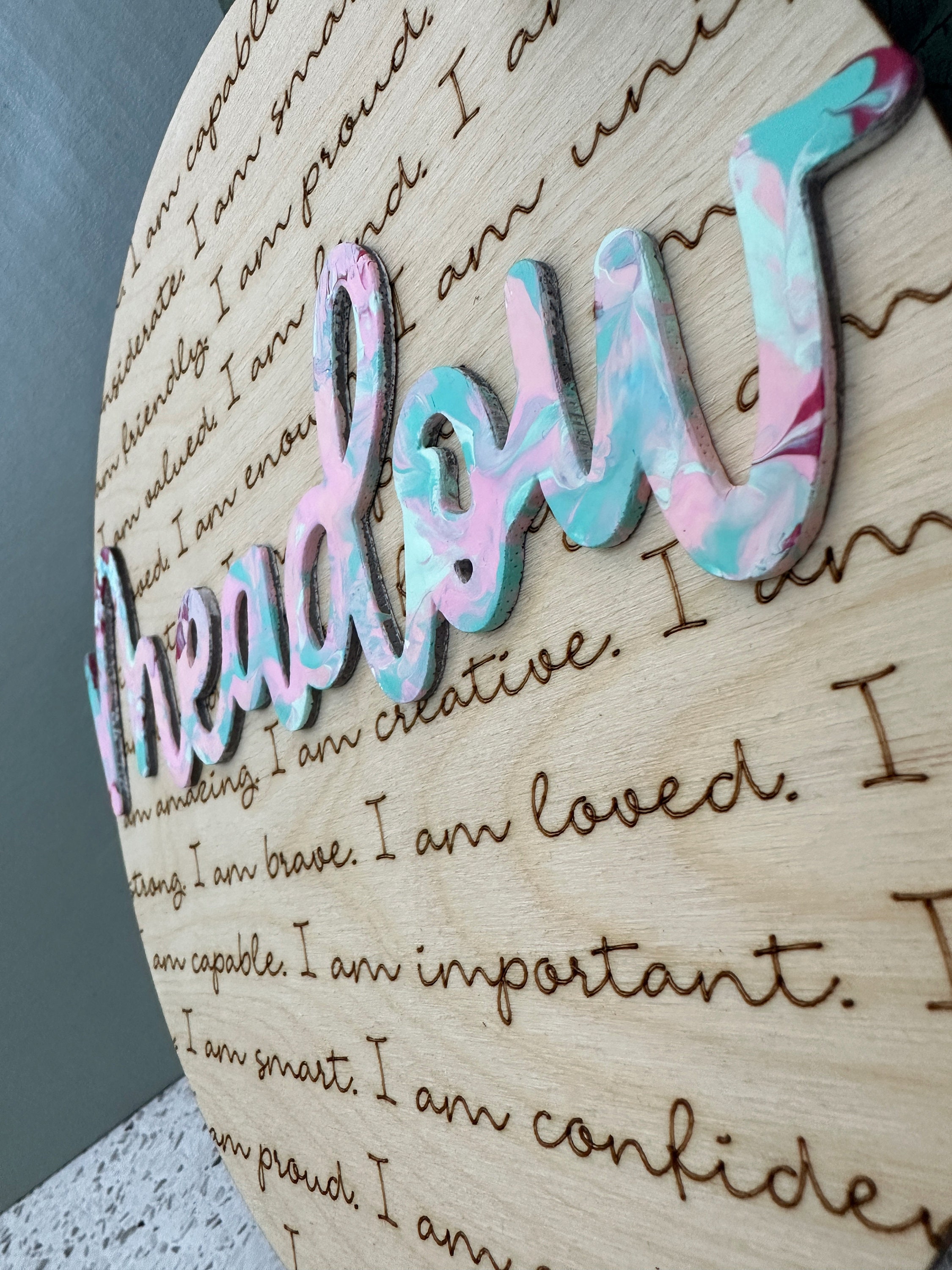 Personalized Affirmation Sign - Tie Dye Name - I Am Sign - Positive ...