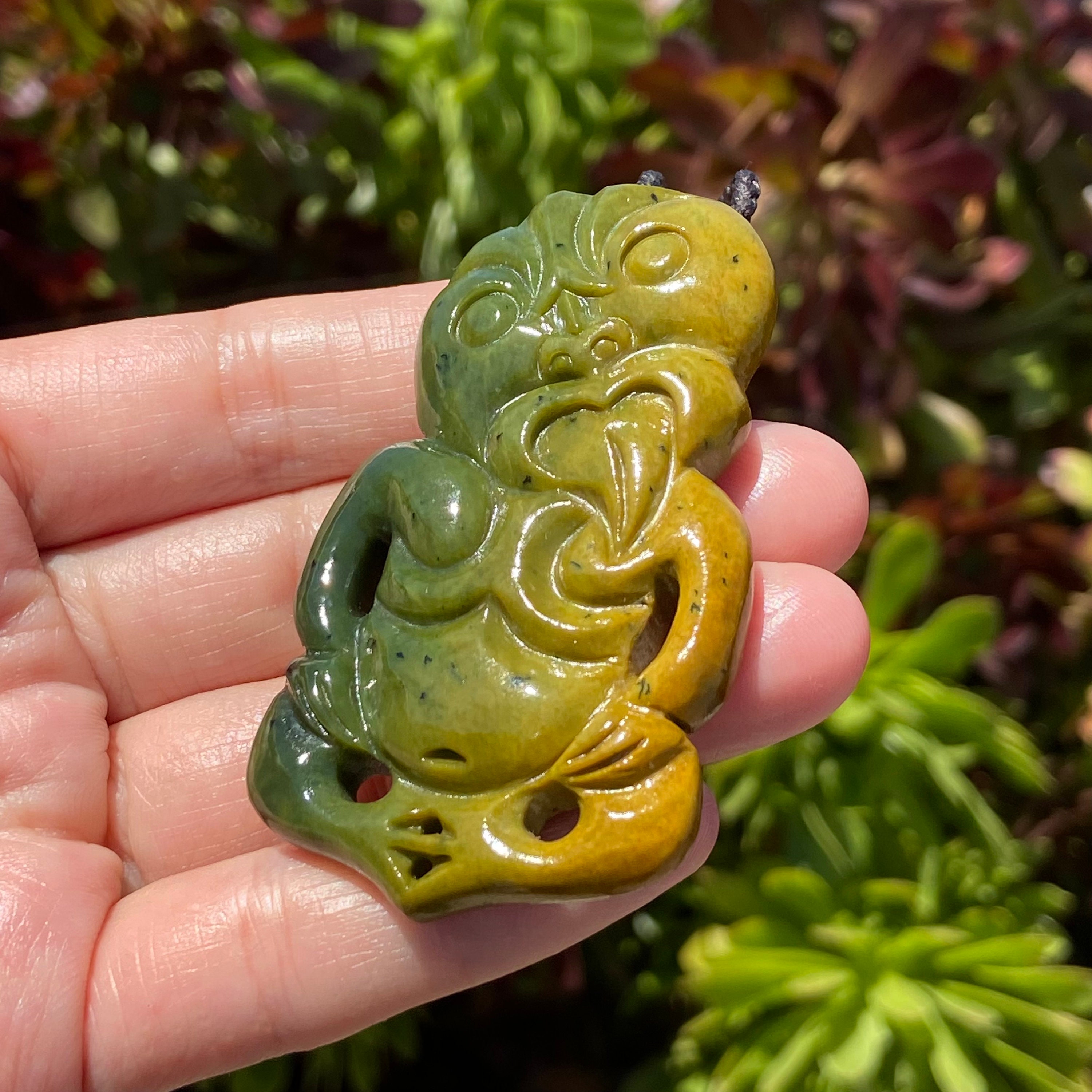 New Zealand Pounamu Greenstone Jade Hei Tiki Pendant Necklace - Etsy