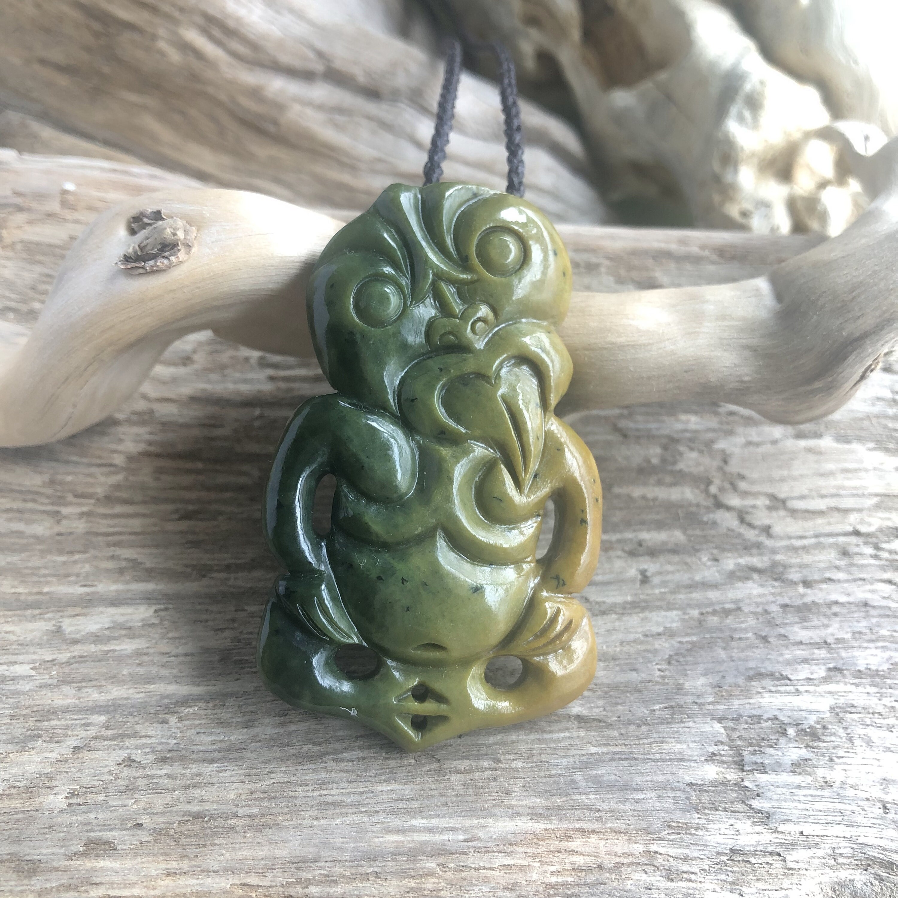 New Zealand Pounamu Greenstone Jade Hei Tiki Pendant Necklace - Etsy