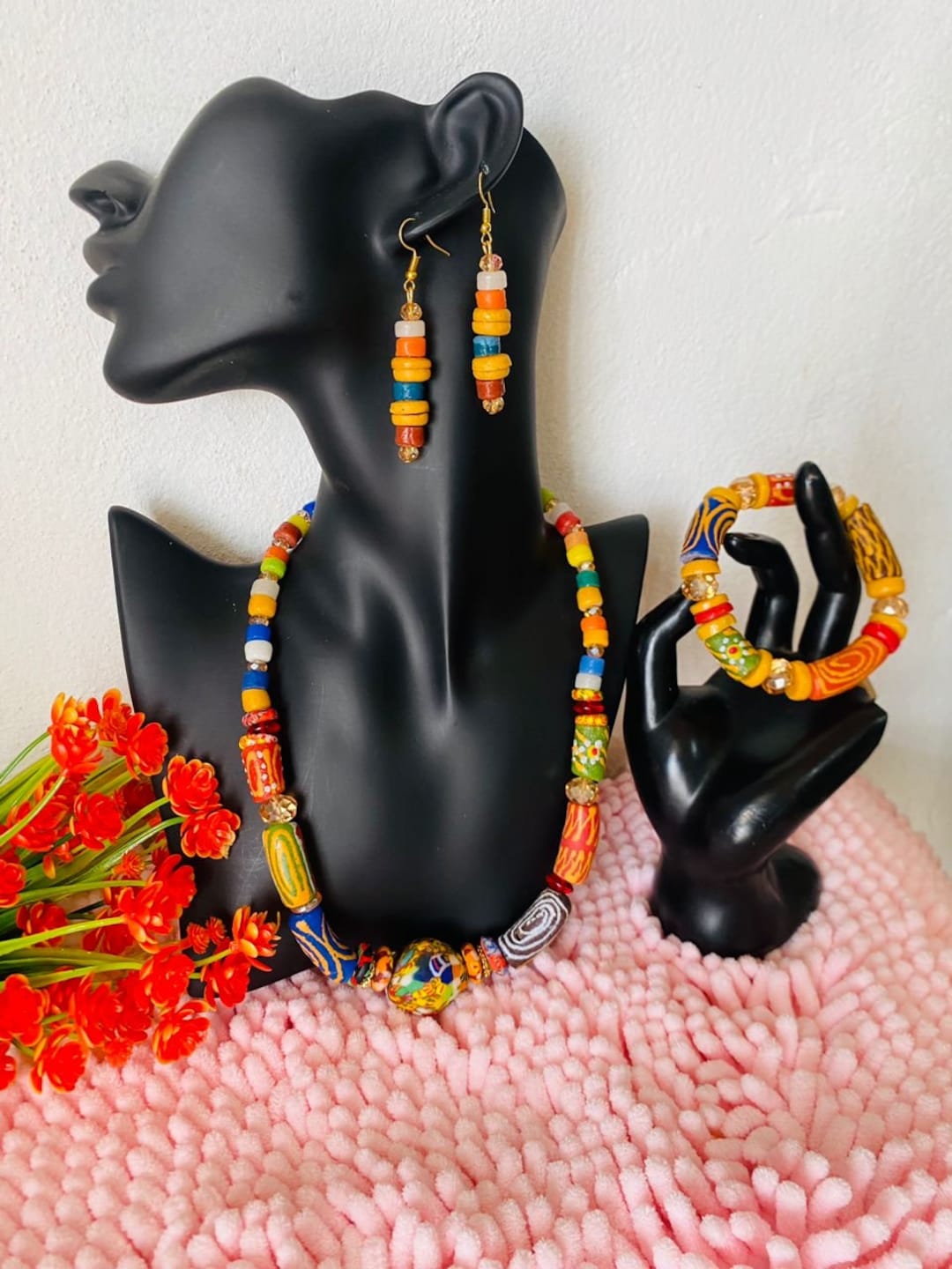 The Krobo Beaded Set - Etsy