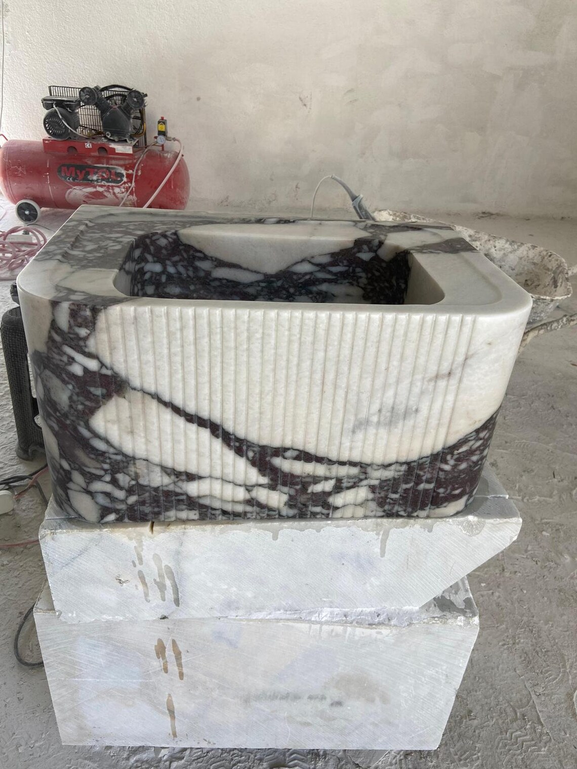 Calacatta Violet Marble Sink Wall Mount Sink Marble - Etsy