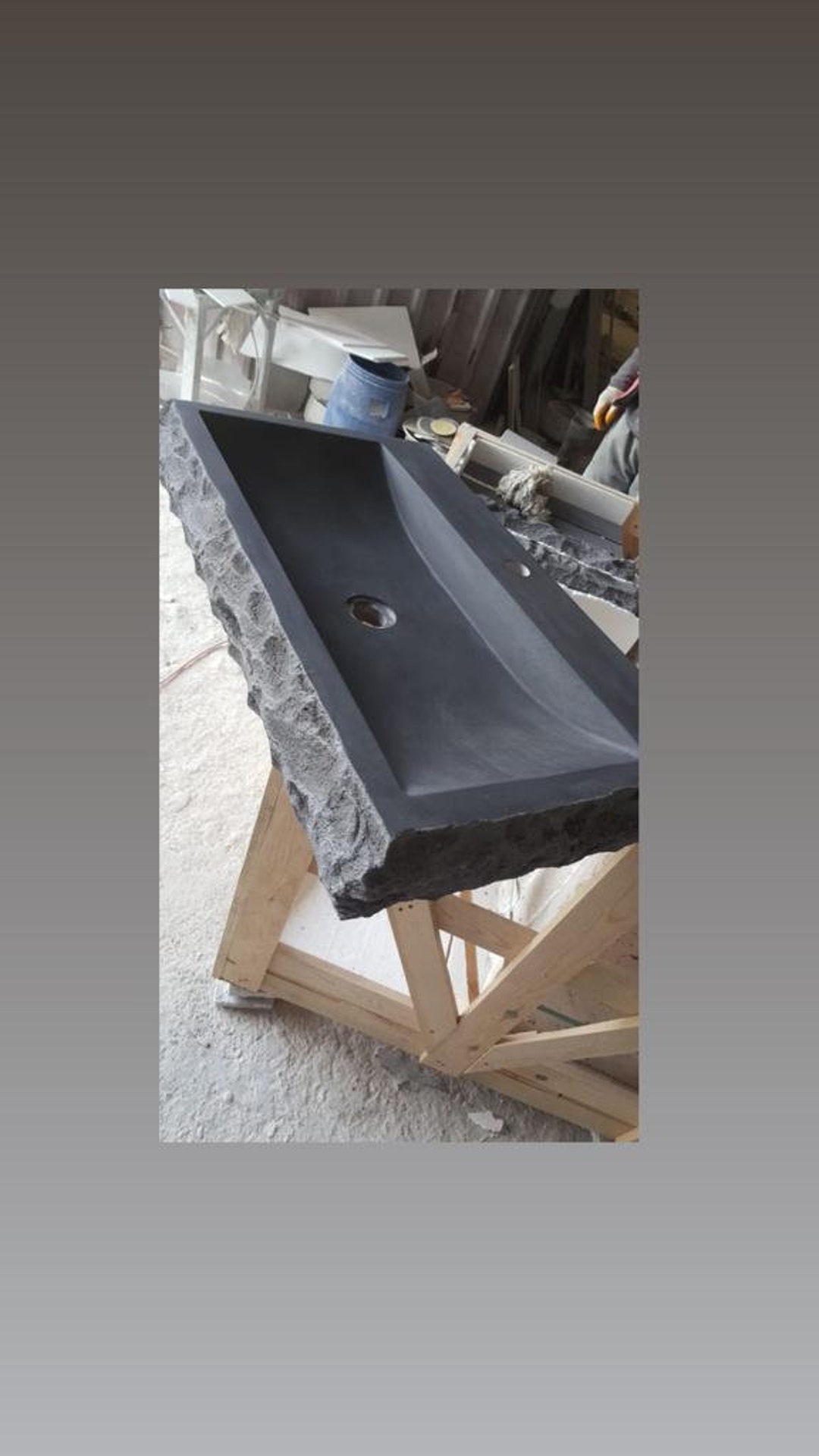 Matte Black Basalt Marble Sink, Wall Mounted Sink, Custom Order Sink ...