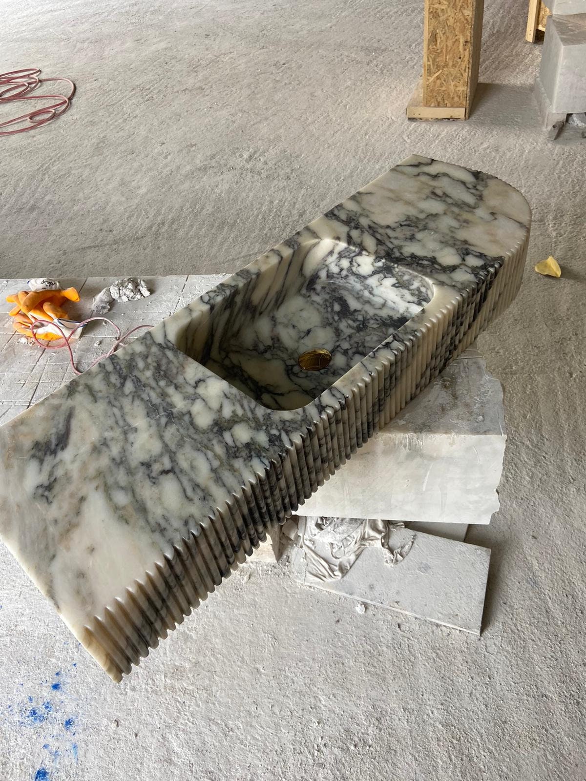 Calacatta Violet Marble Sink, Antique Marble Sink, Wall Mount Sink ...