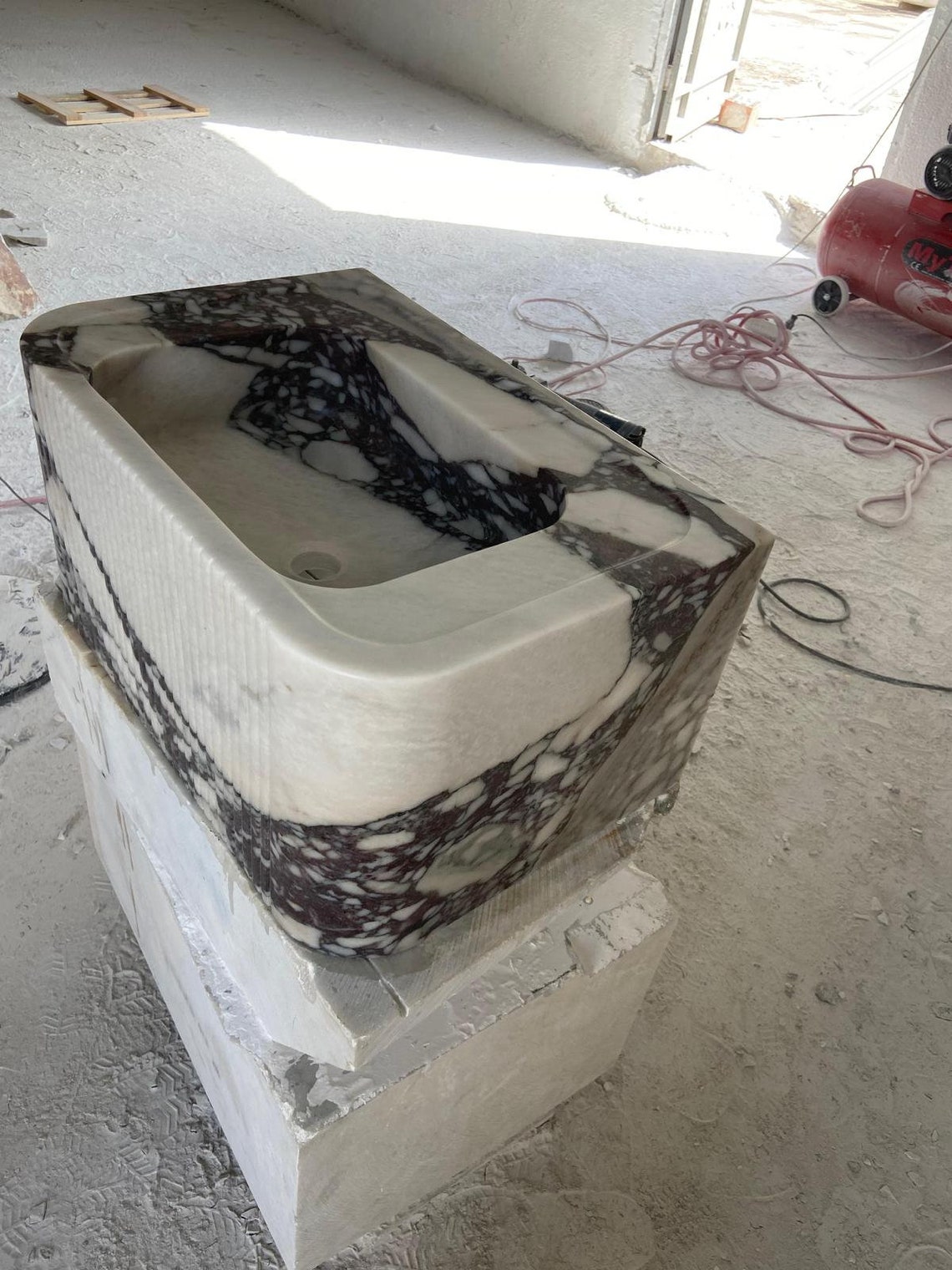 Calacatta Violet Marble Sink Wall Mount Sink Marble - Etsy