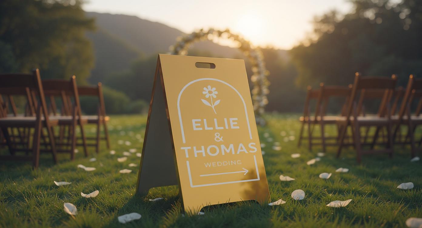 Custom Chrome A-frame Wedding Event Sidewalk Sign, Event Display Board ...