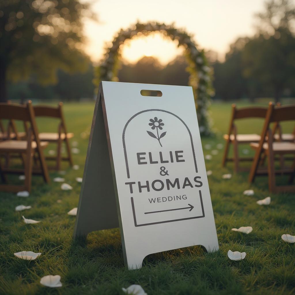 Custom Chrome A-frame Wedding Event Sidewalk Sign, Event Display Board ...