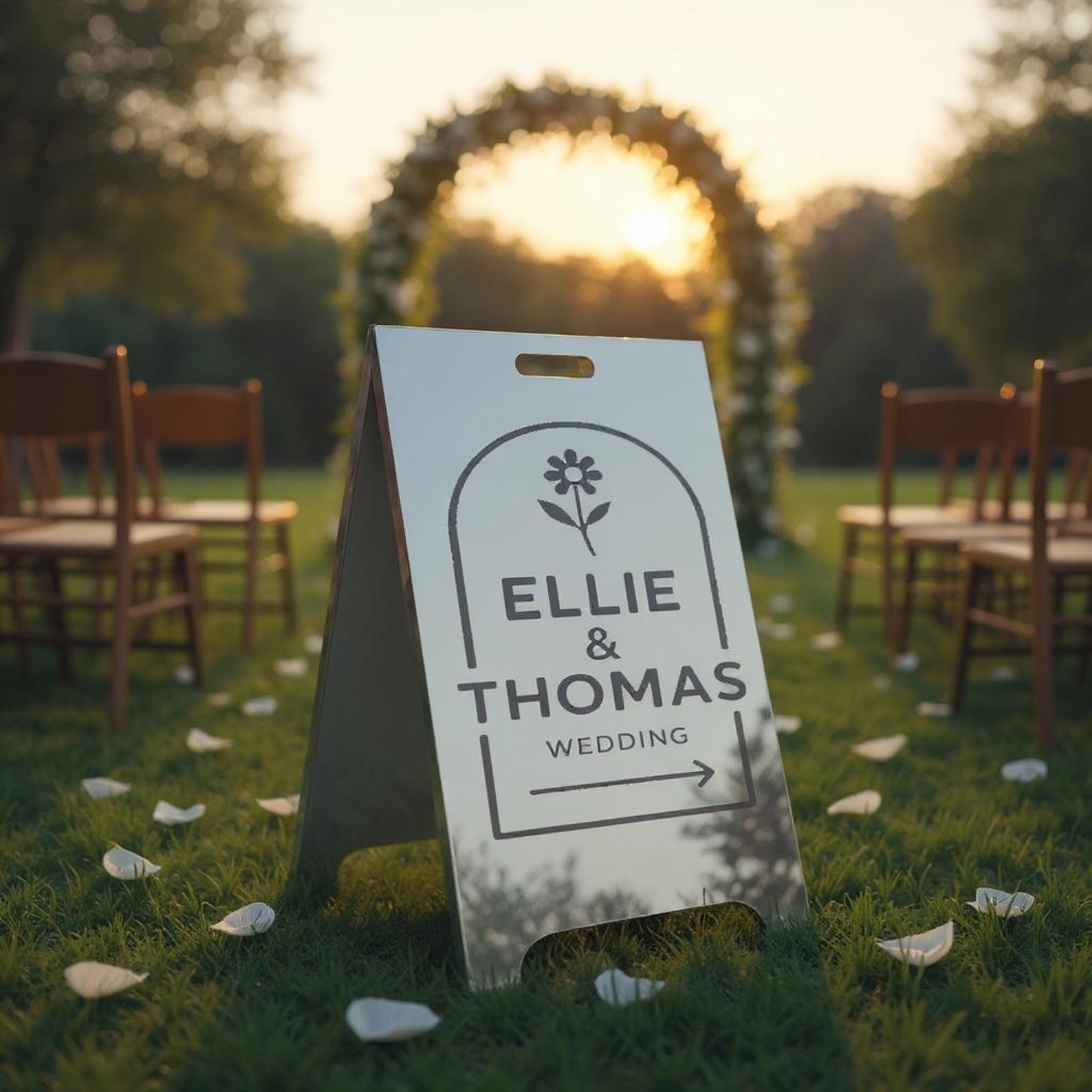 Custom Chrome A-frame Wedding Event Sidewalk Sign, Event Display Board ...