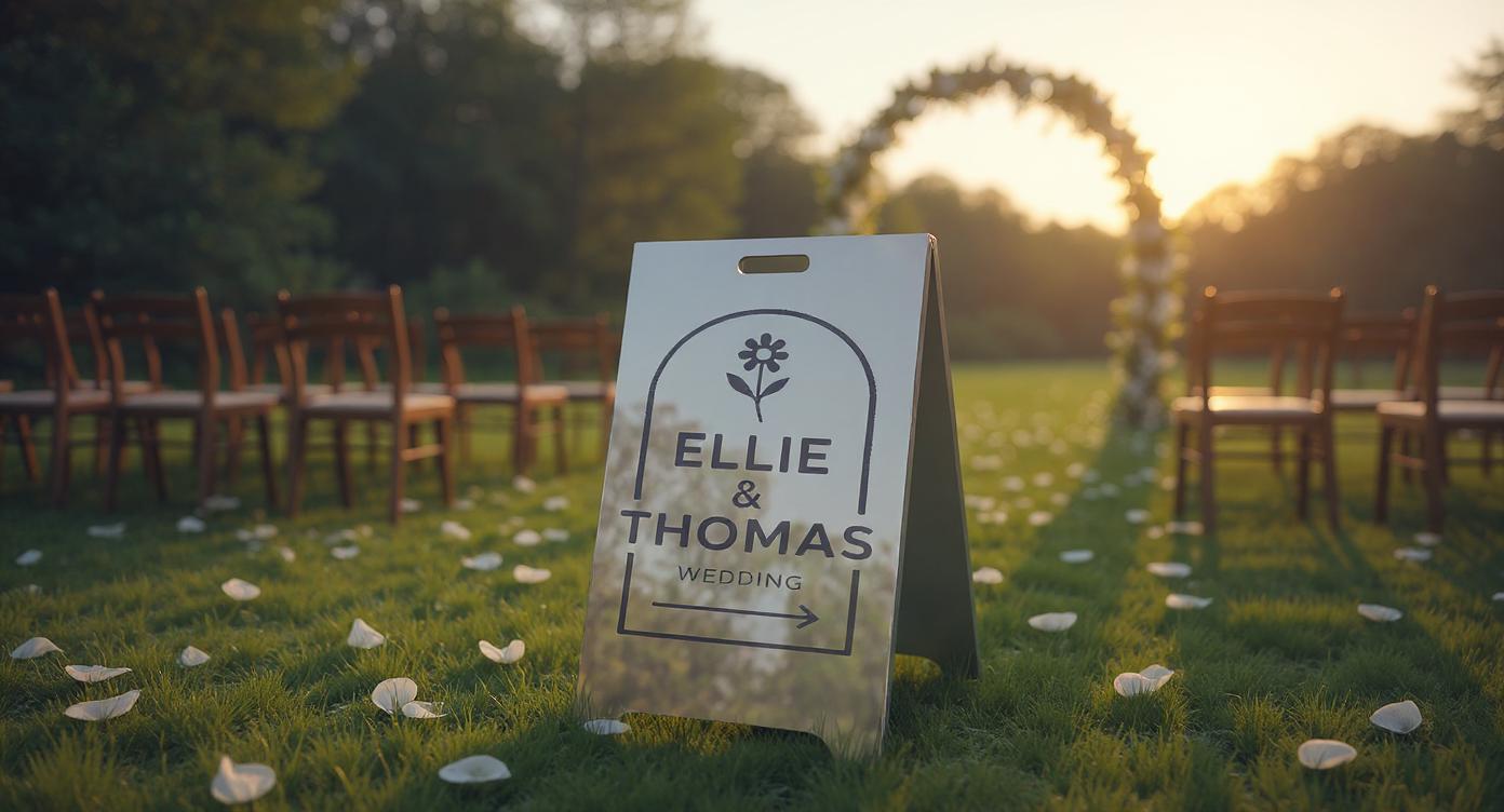 Custom Chrome A-frame Wedding Event Sidewalk Sign, Event Display Board ...